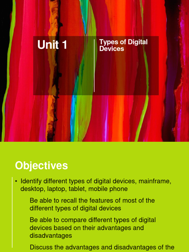 Lesson 1 - Types of Digital Devices | PDF