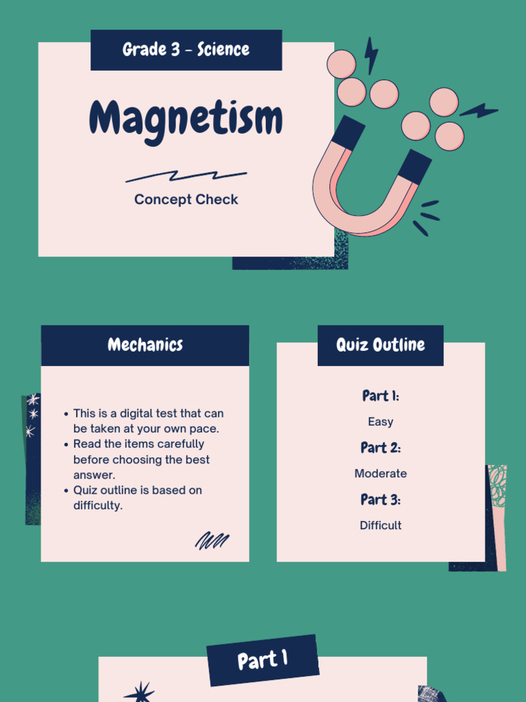 Magnetism Quiz Presentation in Green Dark Blue Neat Collage Style ...