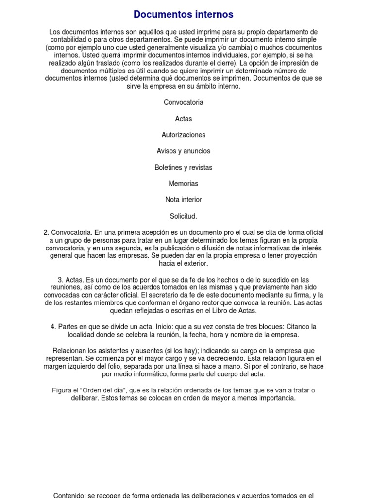 Documentos internos