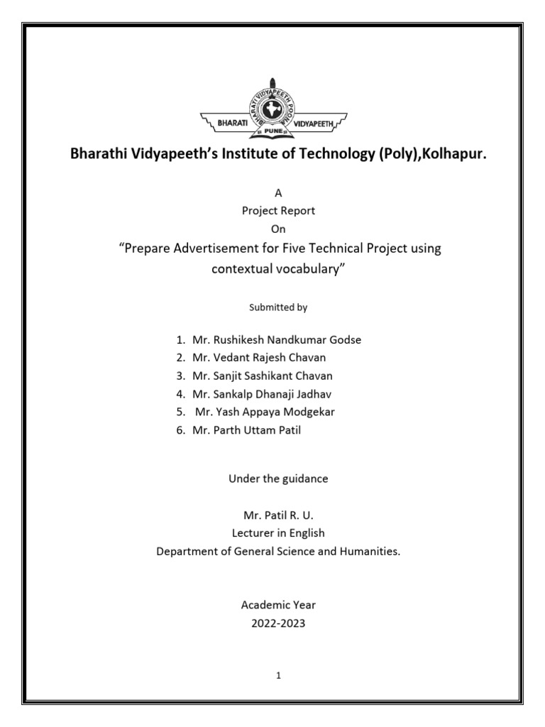 Micro Project Report English Download Free Pdf Advertising Mass