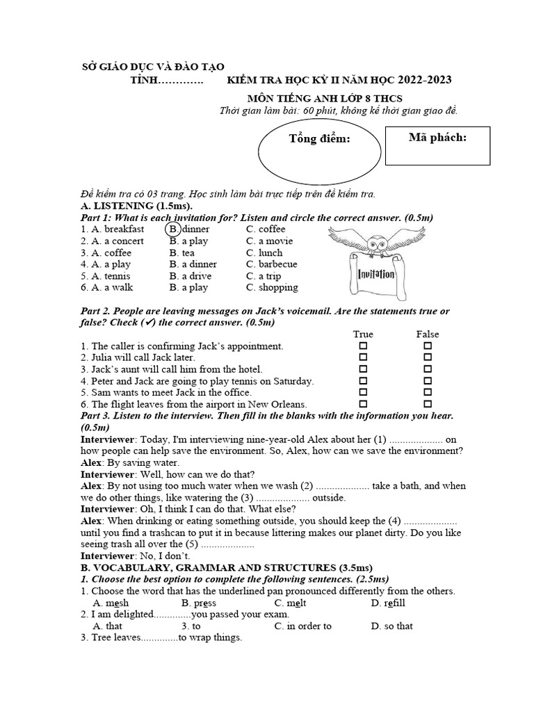 De-thi-cuoi-hk2-tieng-anh-8-de-5 | PDF