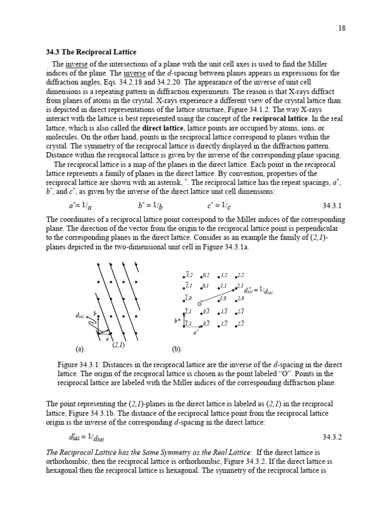 Reciprocal Lattice | PDF | X Ray Crystallography | Crystal Structure