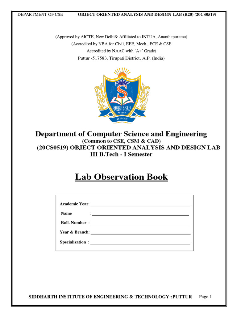 Ooad Lab Manual | PDF | Class (Computer Programming) | Unified Modeling ... Ooad Lab Manual | PDF | Class (Computer Programming) | Unified Modeling ...