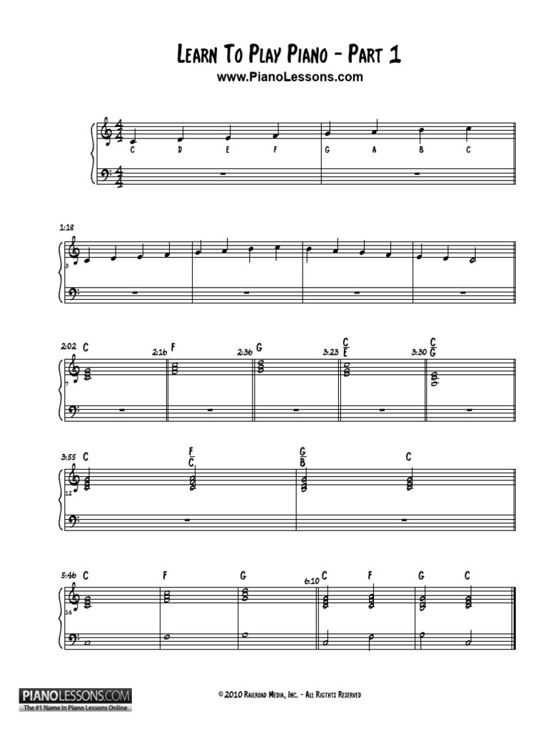 Learn To Play Piano Part 1 | PDF
