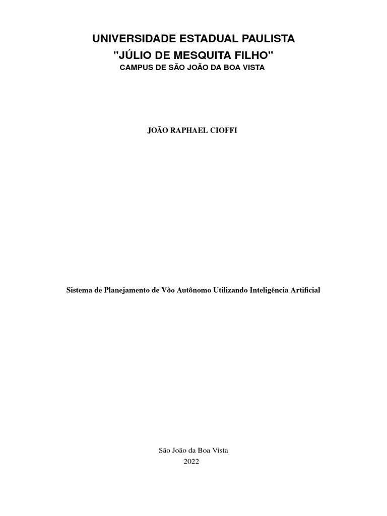 TCC Unesp - João Cioffi | PDF | Aprendizado de máquina | Inteligência artificial
