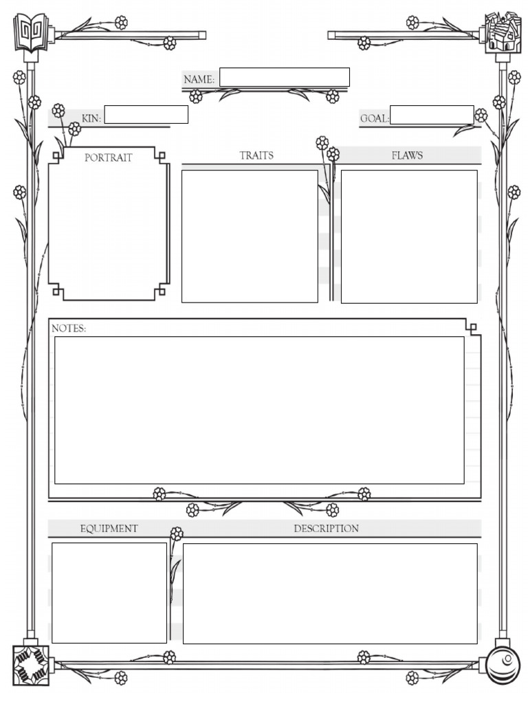 Labyrinth Character Sheet PDF | PDF
