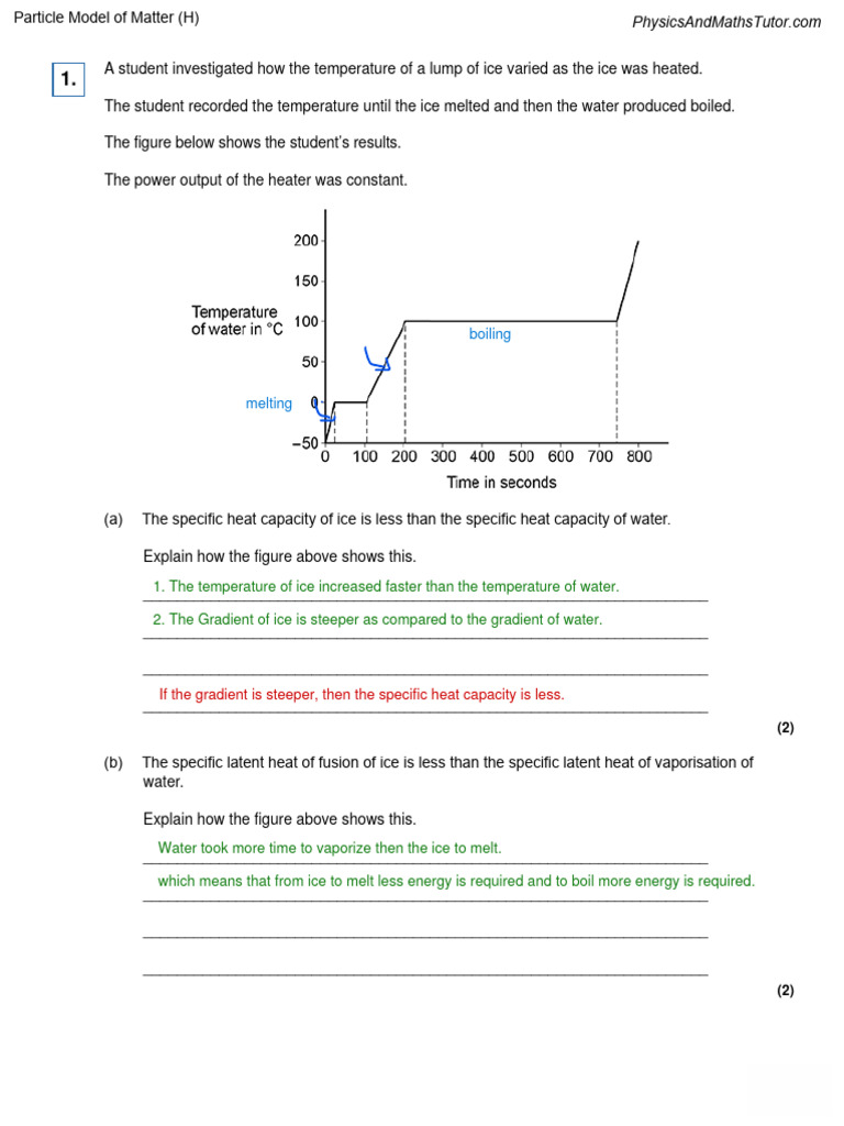 Particle Model of Matter MUSA GCSE | PDF | Gases | Heat