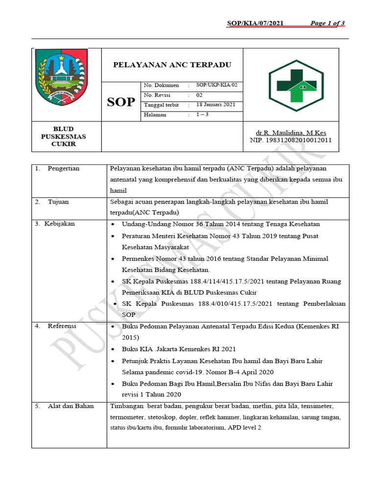 Sop Anc Terpadu | PDF