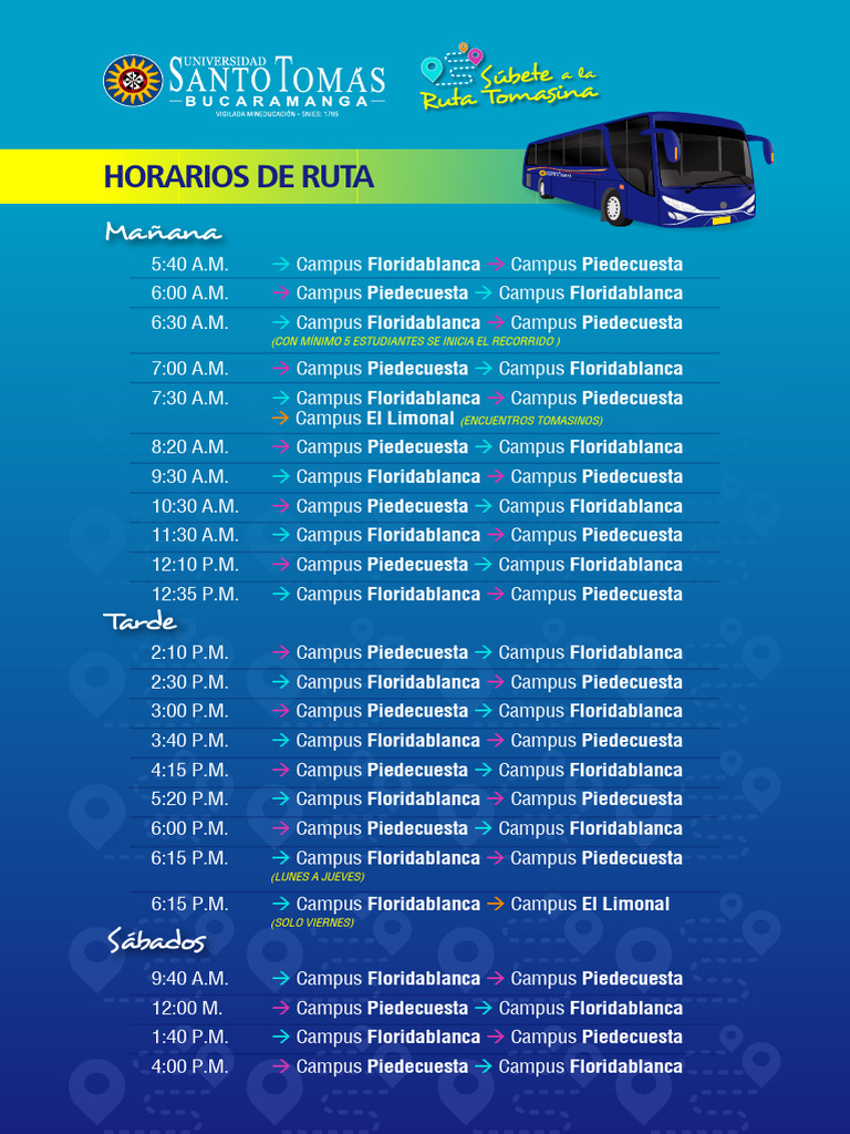 Horario Bus Santo Tomas Bucaramanga | PDF