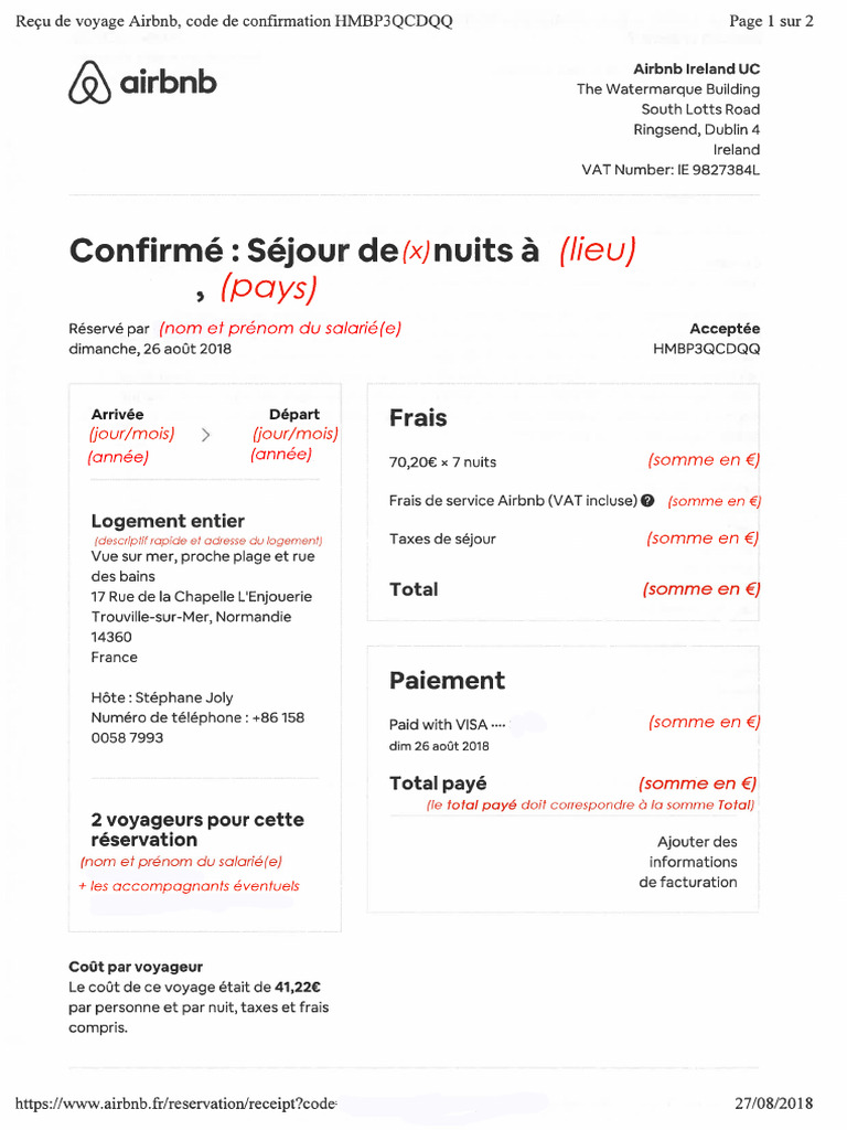Recu Airbnb | PDF