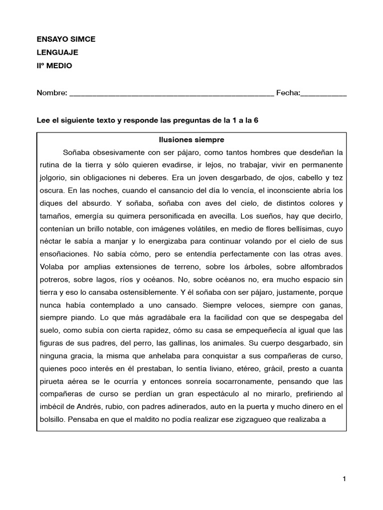 Ensayo Simce 4 | PDF