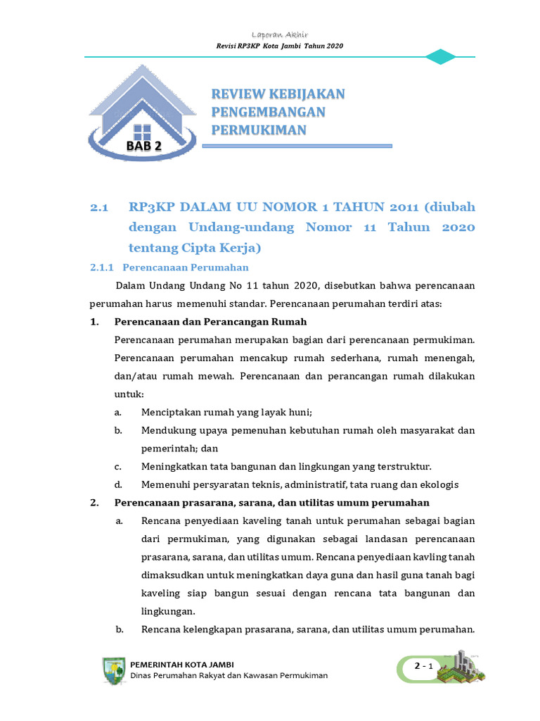 BAB 2 Akhir Review RP3KP Kota Jambi 2020 | PDF