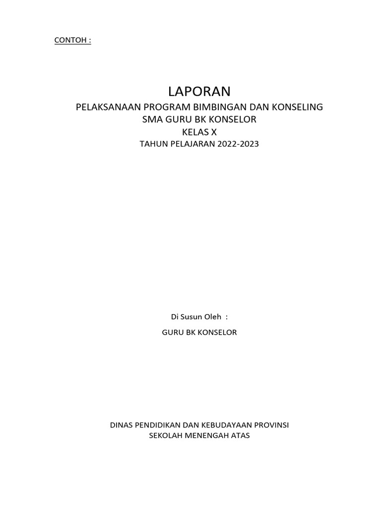 Contoh Laporan Guru BK | PDF | Bisnis | Seni