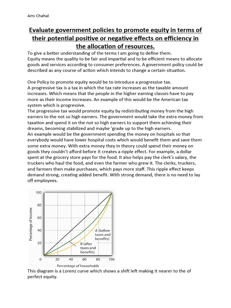 Evaluate Government Policies To Promote Equity in Terms of Their ...