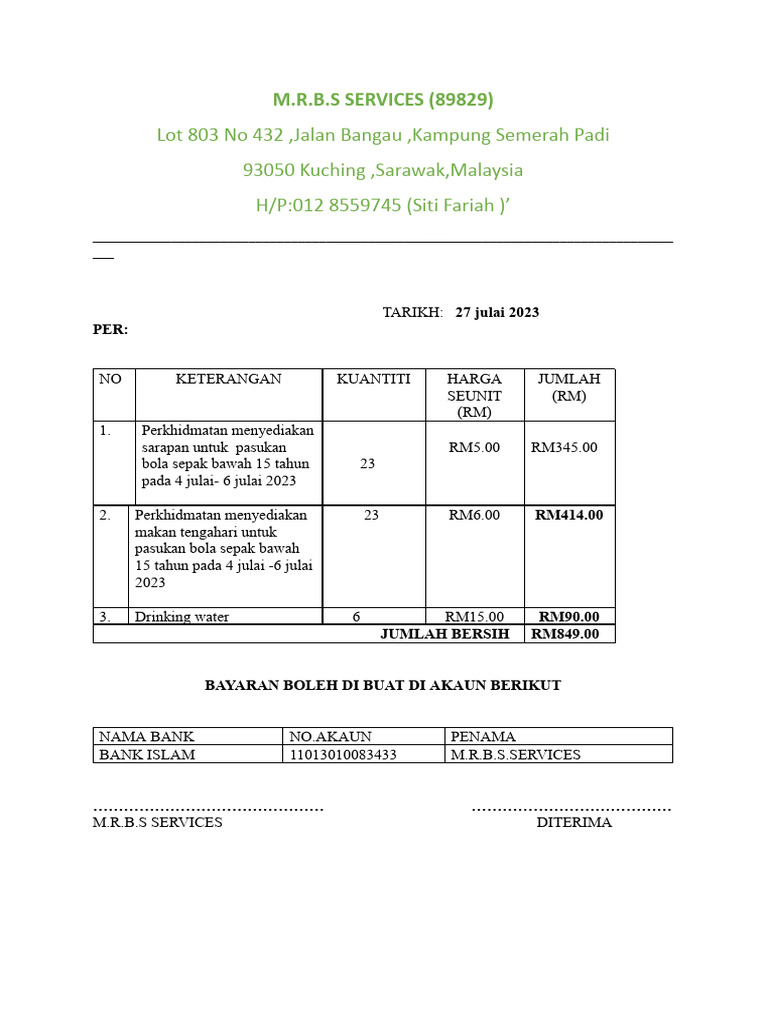 MRBS SERVICES SMK PETRA JAYA 2023.docx | PDF