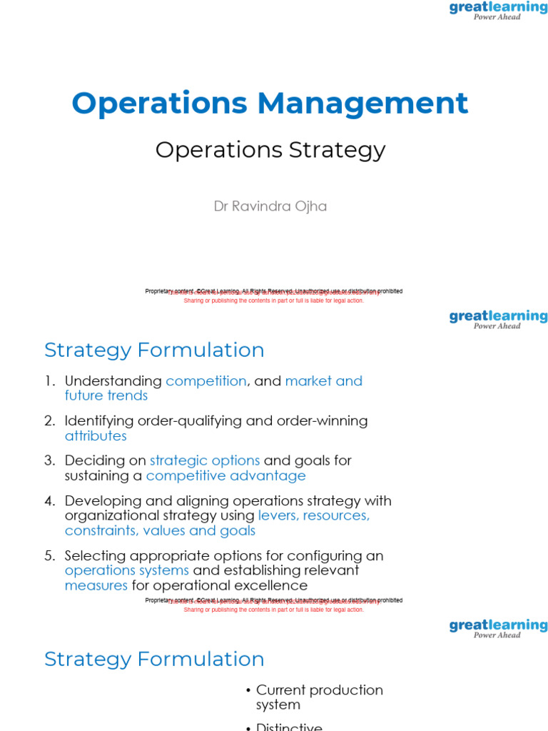 Operations Strategy Part 2 | PDF