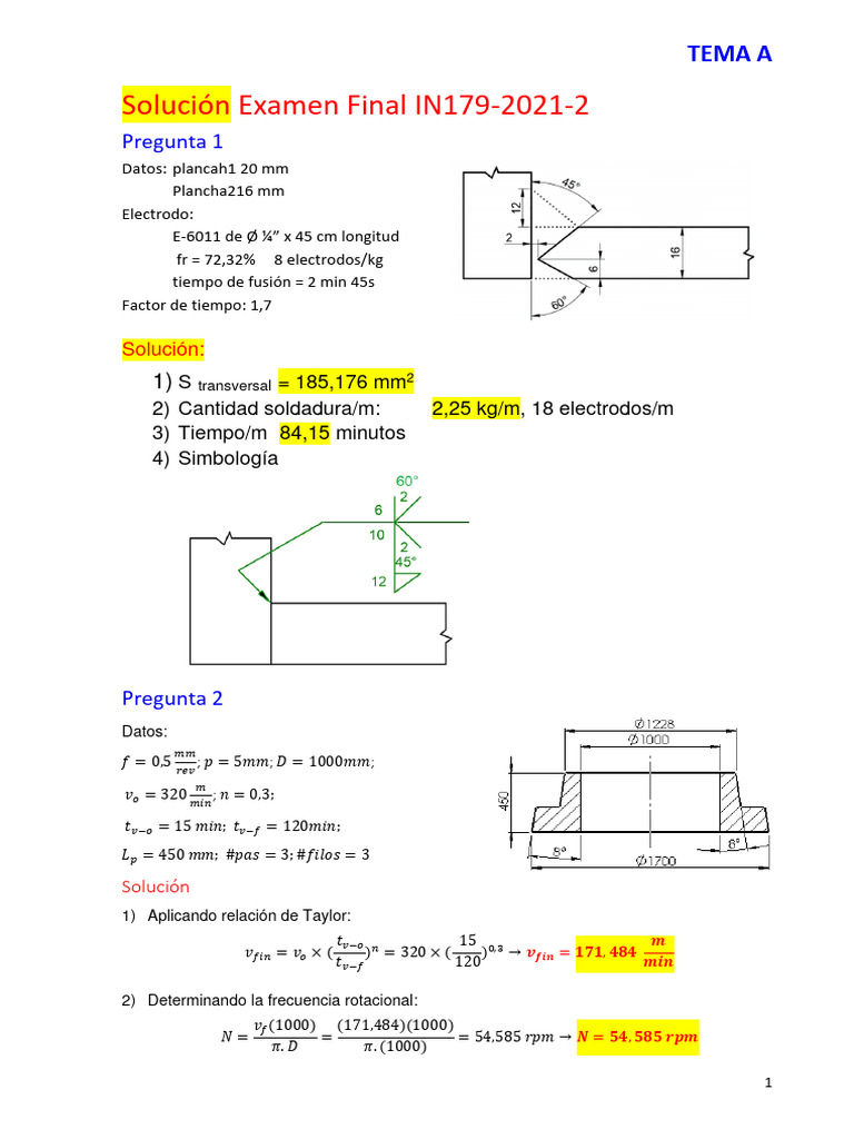Tema a-Solución Ex Final IN179-2021-2 | PDF | Perforar | Herramientas