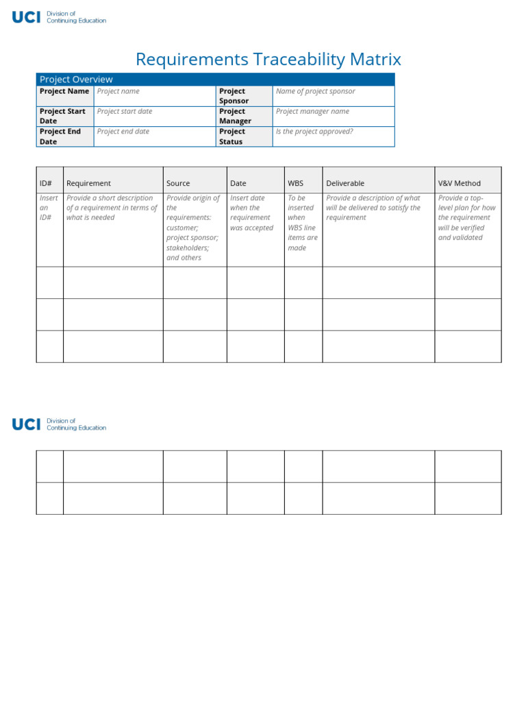 Requirements Traceability Matrix (Template) | PDF | Finance & Money ...