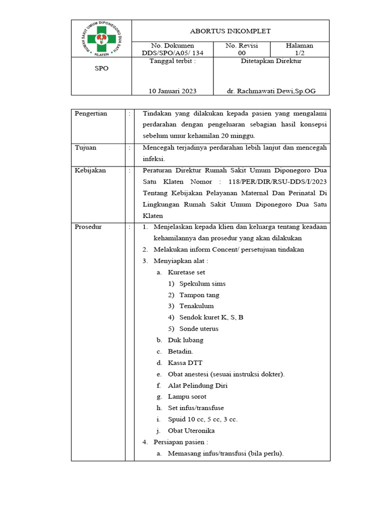 Abortus Inkomplit | PDF