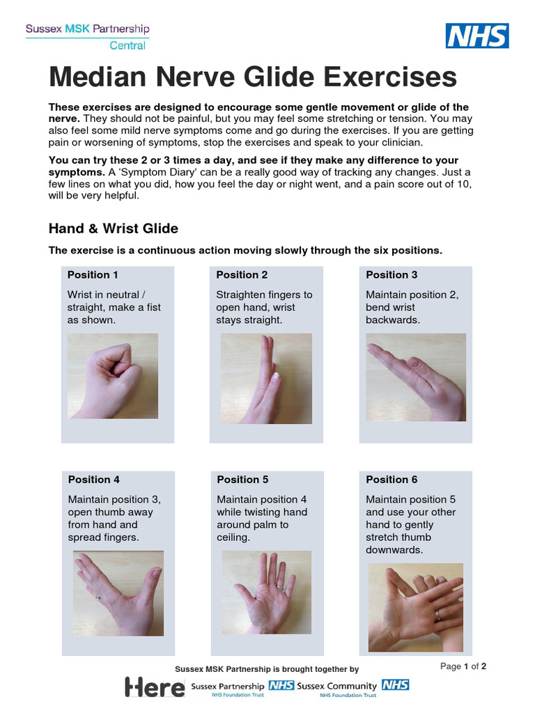 Median Nerve Glide Exercises Guide | PDF | Wellness | Lifestyle