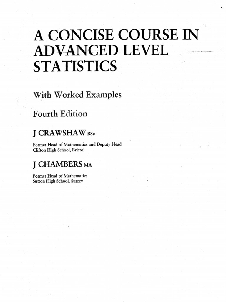 Alevel Concise Statistics | PDF