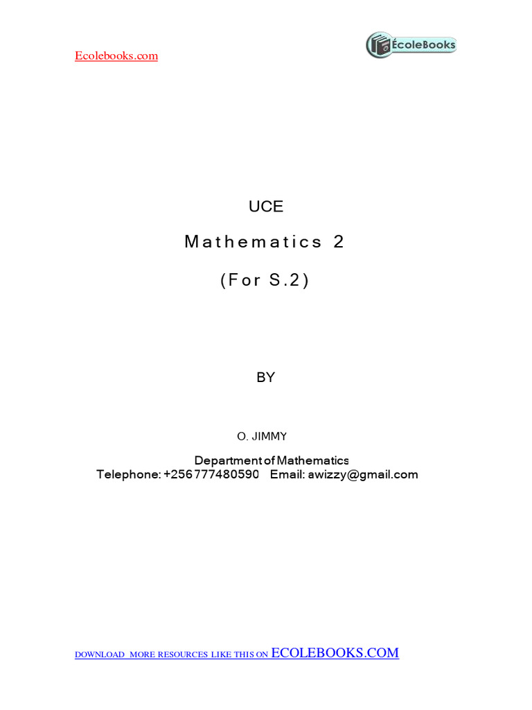 S2 Mathematics Notes and Examples | PDF | Euclidean Vector ...