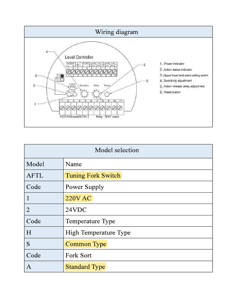 Tuning Fork Level Switch | PDF