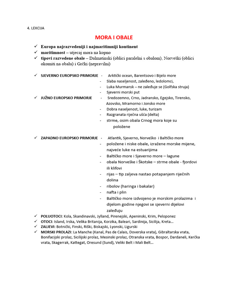 LEKCIJA - More I Obale | PDF