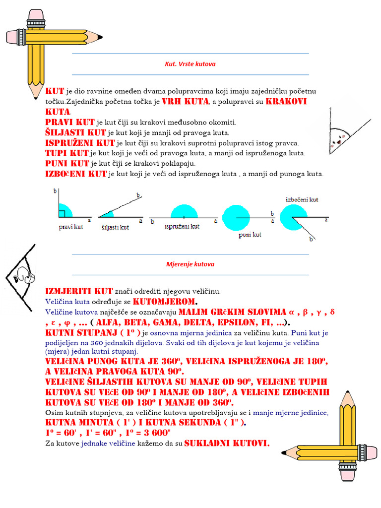 Kut. Vrste Kutova | PDF
