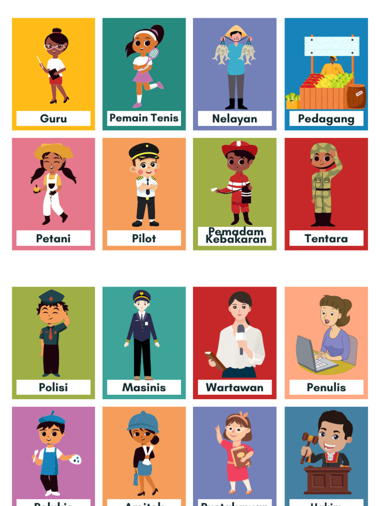 30 Macam Profesi dan Gambarnya | PDF | Seni