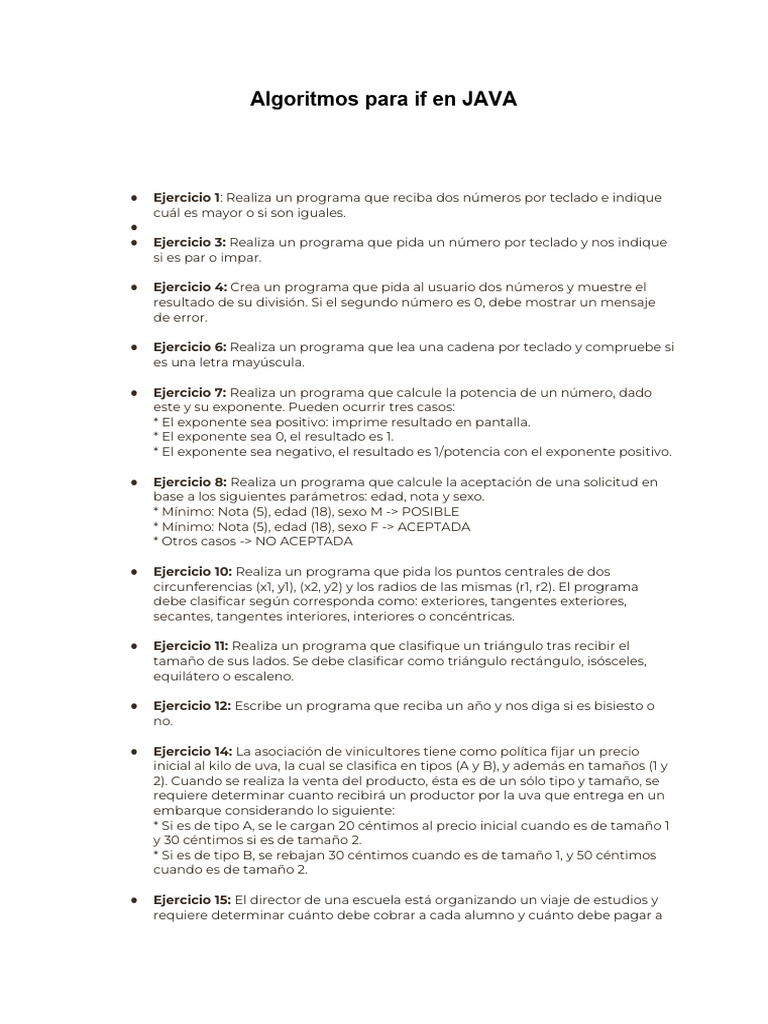 Algoritmos para If en JAVA | PDF | Triángulo