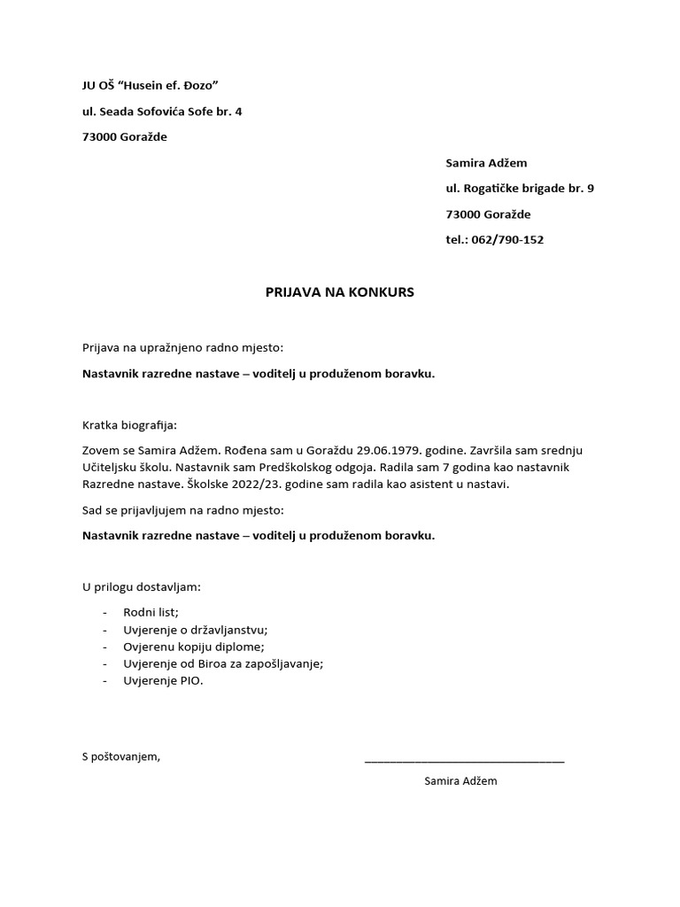 Samira Prijava | PDF