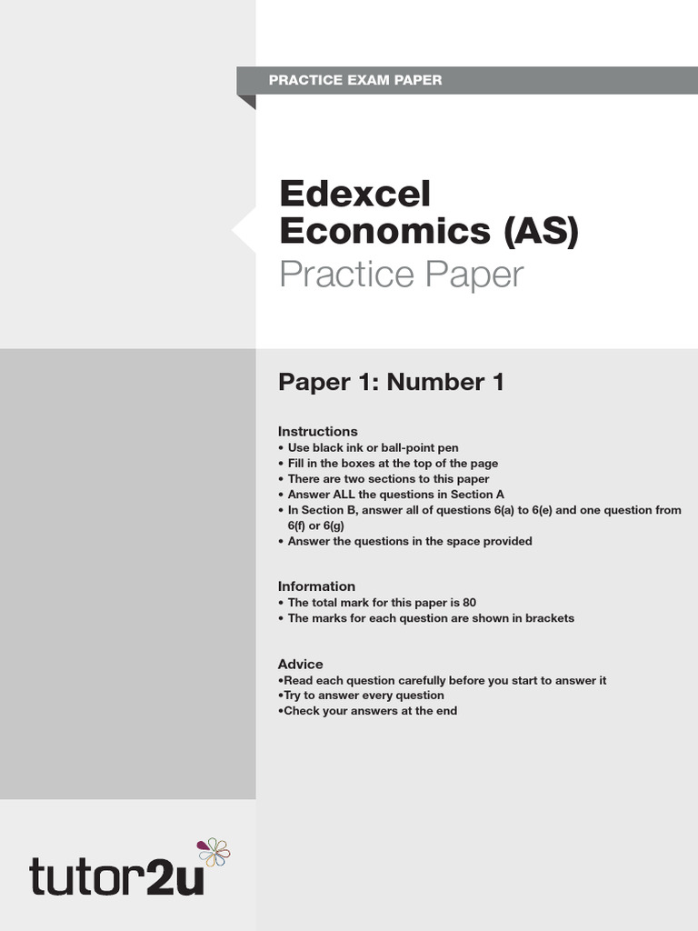 Tutor2u Econ A 8EC0-paper 01 QP One | PDF | Elasticity (Economics) | Demand
