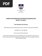 Entrance Exam Practice Questions For Grade 7 | PDF | Rectangle ...