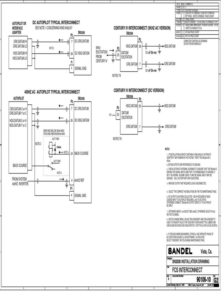 13 Sandel 3308 FCS Interconnect 90106-10 SHT 20 | PDF | Computer Engineering | Electrical ...