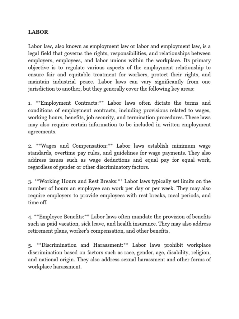 Labor Explain | PDF | Labour Law | Employment