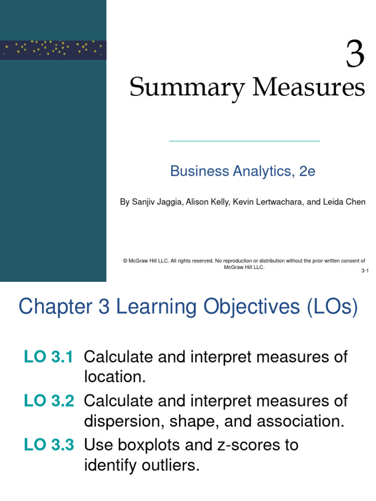 Jaggia BA 2e Chap003 PPT | PDF | Standard Deviation | Coefficient Of Variation