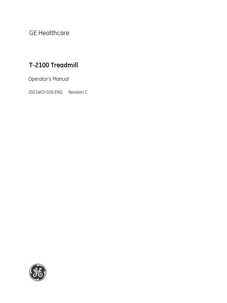 GE Healthcare: T-2100 Treadmill | PDF | Treadmill | Safety