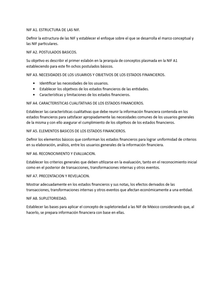 Objetivos de Las Nif | PDF