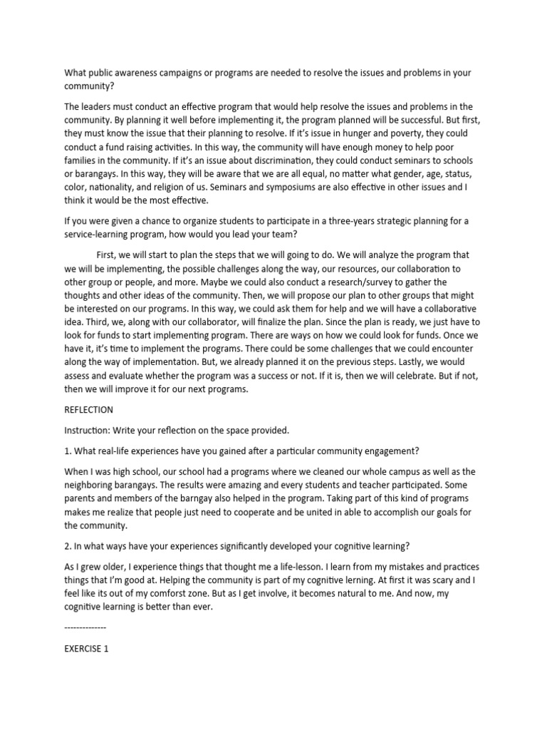 What Public Awareness Campaigns or Programs Are Needed To Resolve The Issues and Problems in ...