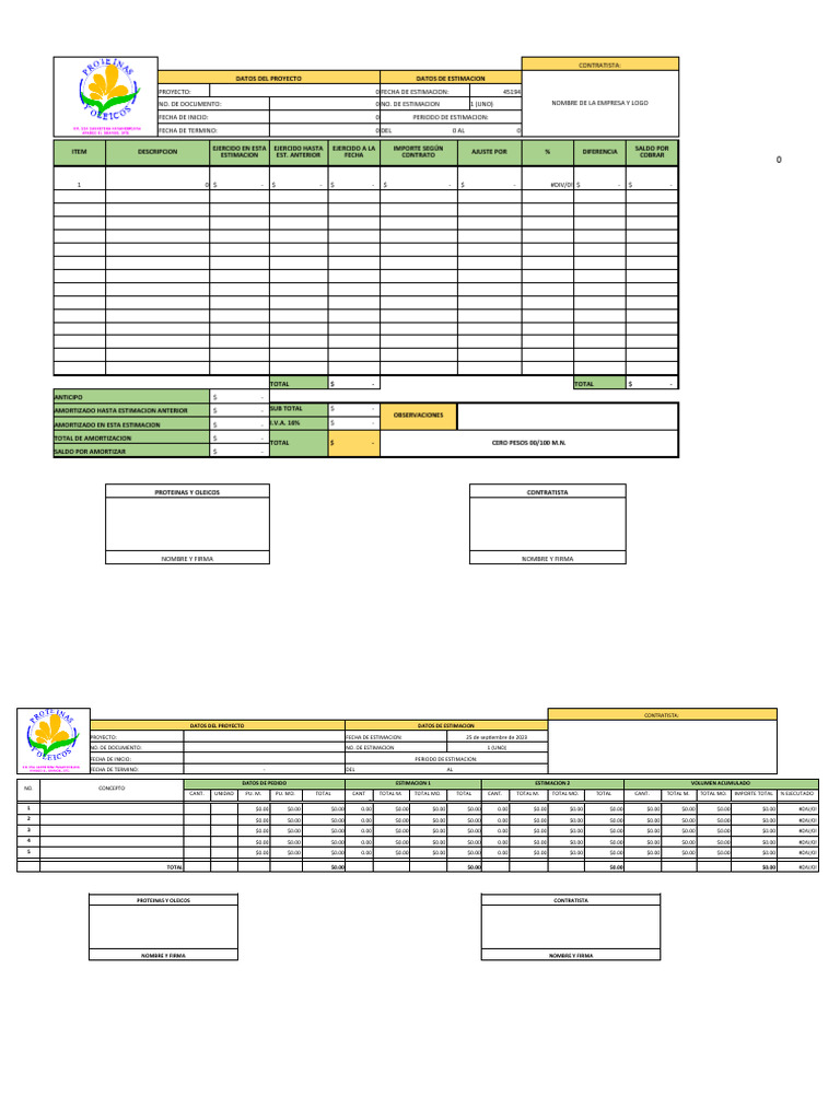 Formato Estimacion de Obra | Descargar gratis PDF | Hoja de balance ...