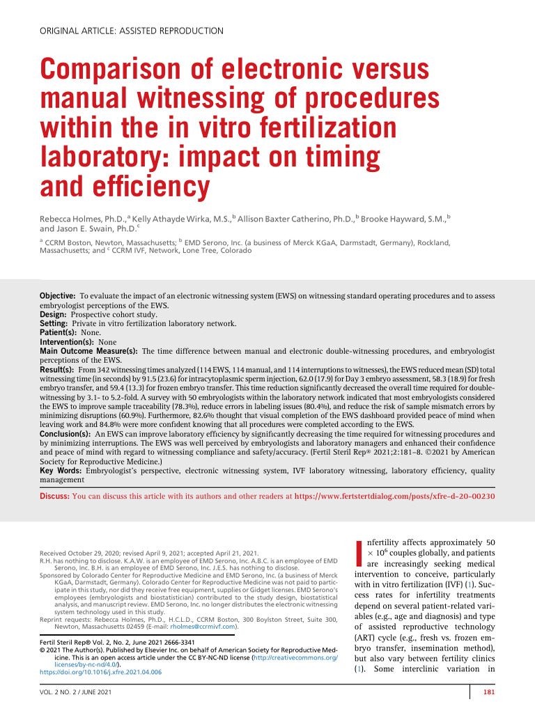Comparison of Electronic Versus Manual Witnessing of Procedures Within ...