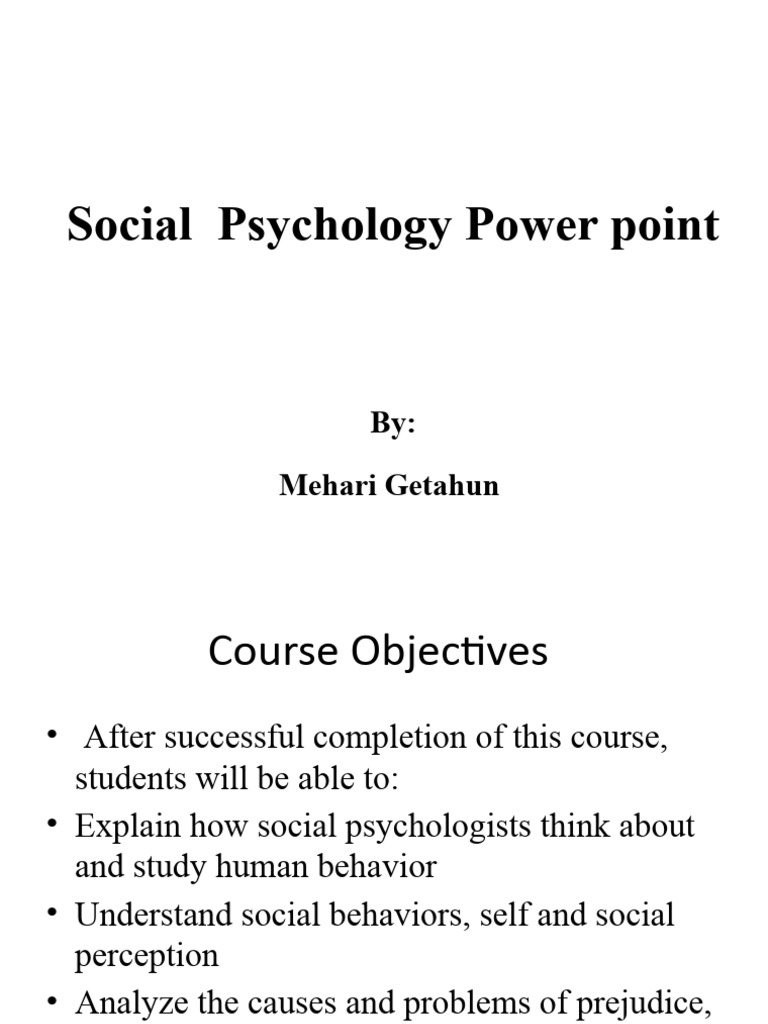 Introduction To Social Psychology | PDF | Attitude (Psychology ...
