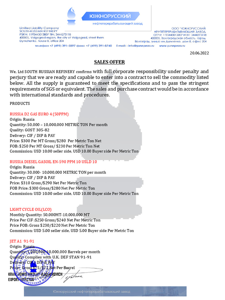 New Sco Current Price South Refinery | PDF | Letter Of Credit | Receipt