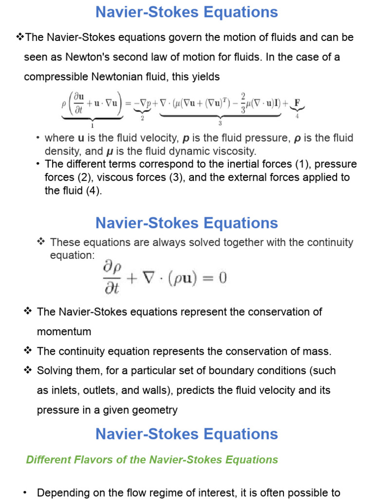 Navier Stokes Equation Lecture | PDF | Fluid Dynamics | Navier–Stokes ...