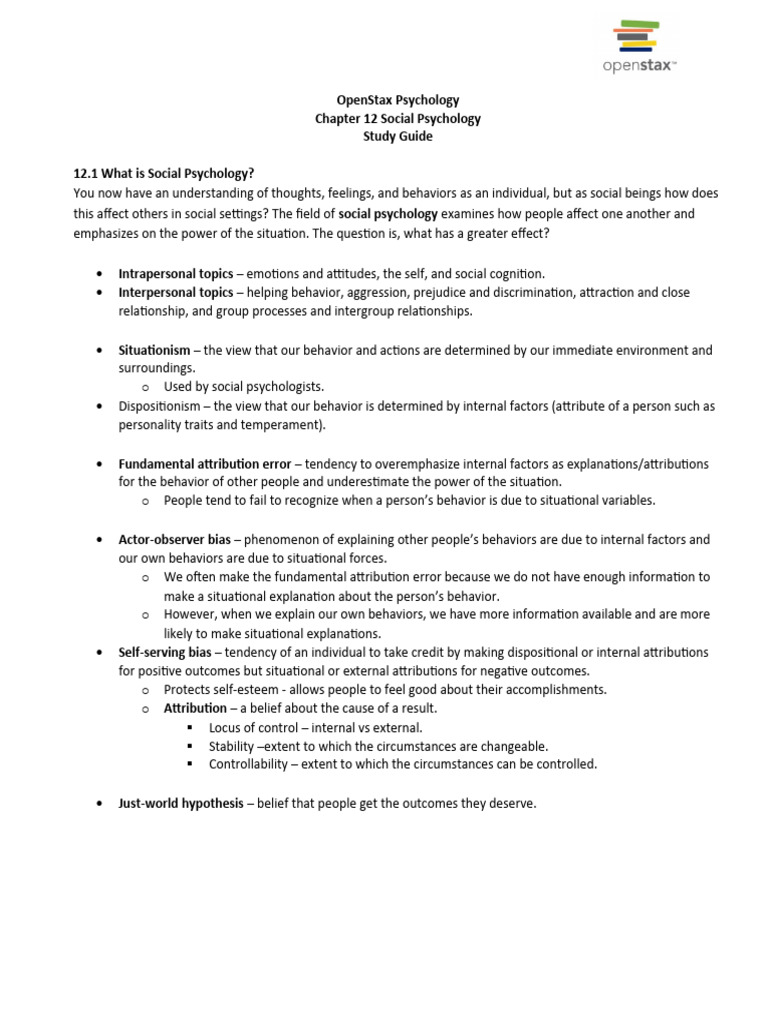 Social Psychology Study Guide | PDF | Conformity | Prejudices