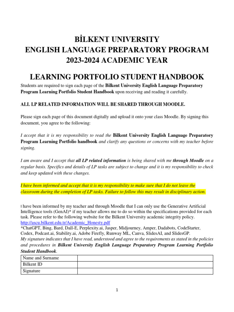 2023-24 Learning Portfolio Student Handbook | PDF | Learning | Human Communication