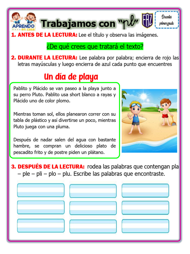 Lectoescritura - DÍA 03 | PDF