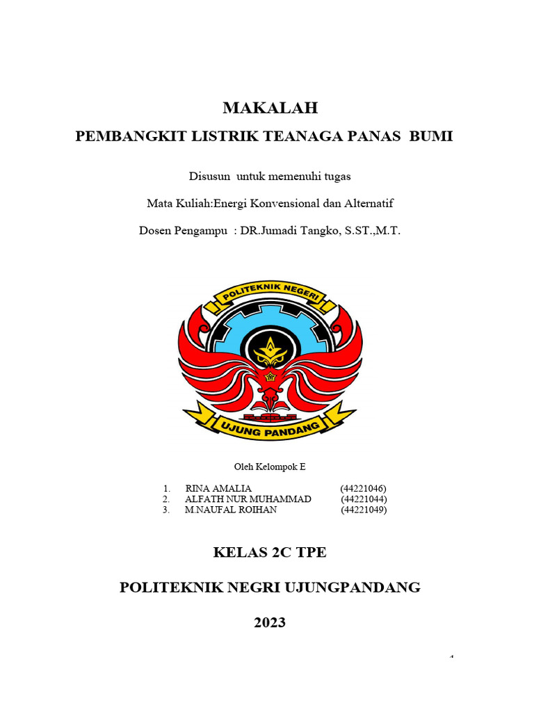 Pembangkit Listrik Tenaga Panas Bumi PLTP | PDF | Griya & Taman | Sains & Matematika