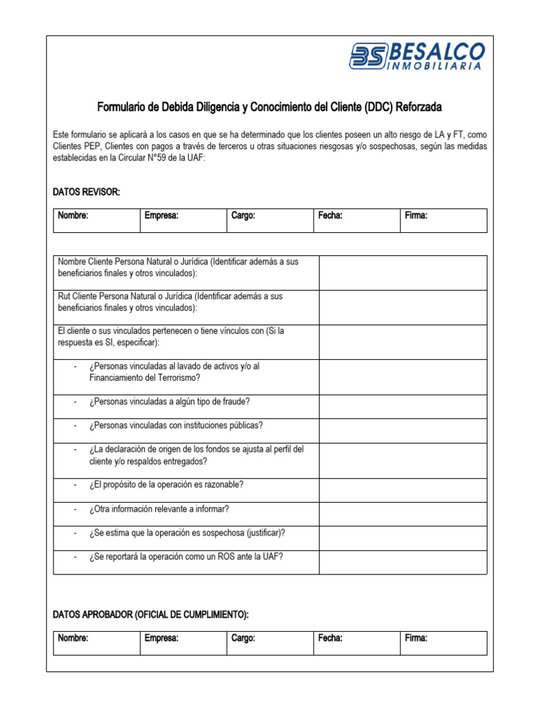 Formulario DDC Reforzada | PDF